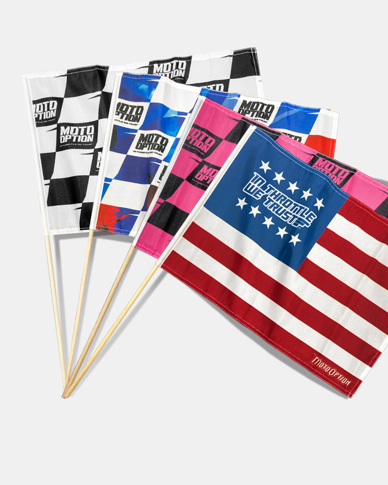 4 PACK RACE FLAGS – MotoOption